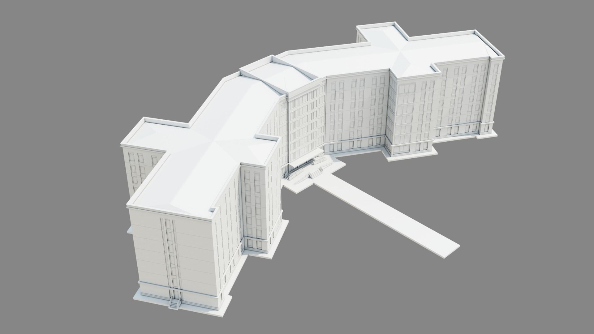 University Building ID049 3D model | CGTrader