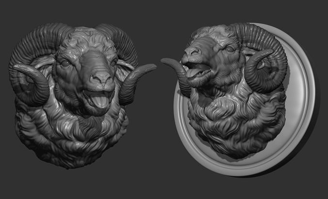 Bleating ram head 3D model 3D printable | CGTrader