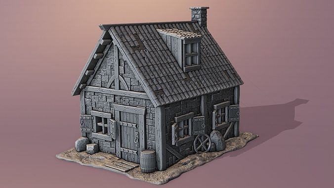 Medieval house 3D model 3D printable | CGTrader
