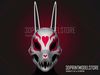 Neon White Game Cosplay Mask - Neon Red Mask - Halloween Costume 3D ...