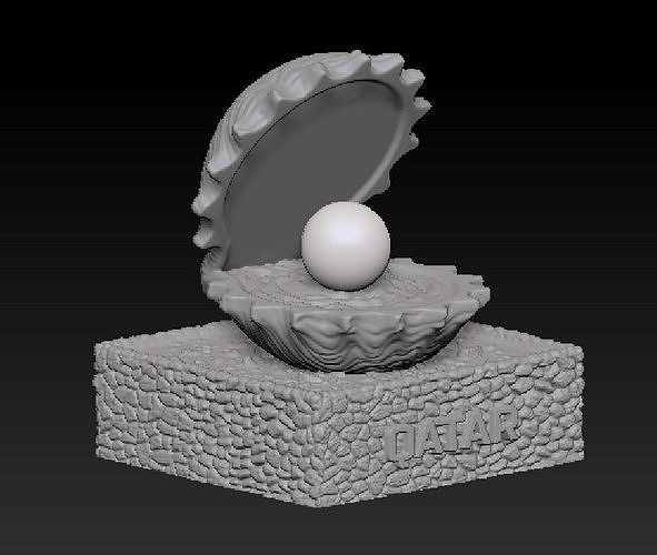 oyster shell with ball inside 3D model 3D printable | CGTrader