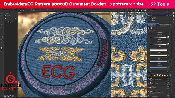 EmbroideryCG Pattern p0003B Ornament Borders Texture | CGTrader