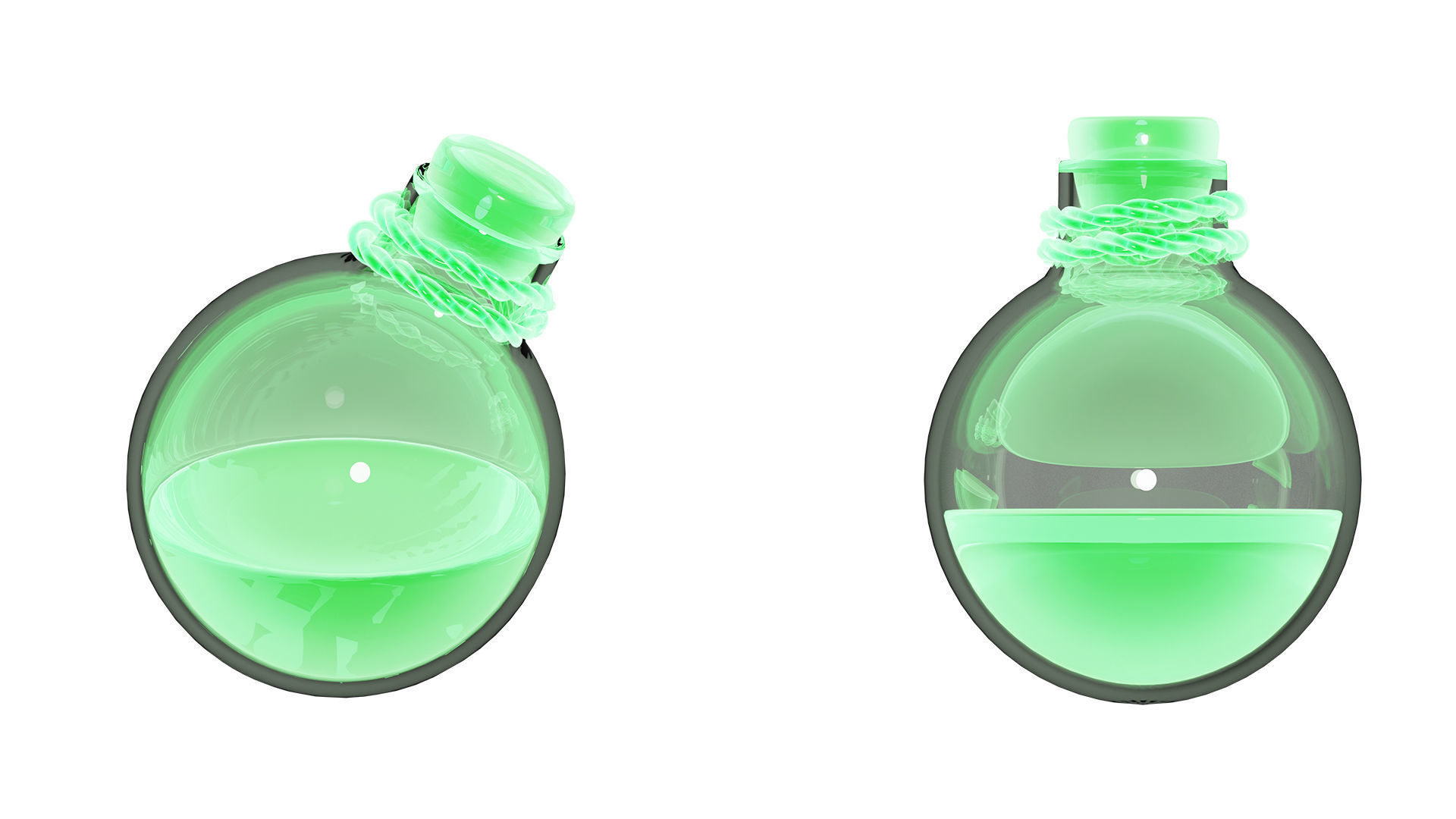 Set of flasks icons 3D model | CGTrader