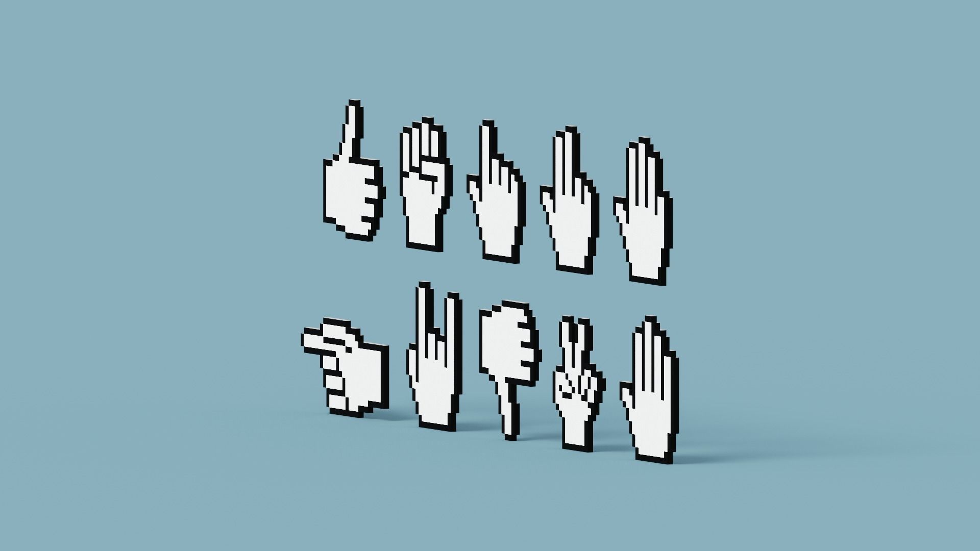 3D model Pixel Hand Icons VR / AR / low-poly | CGTrader