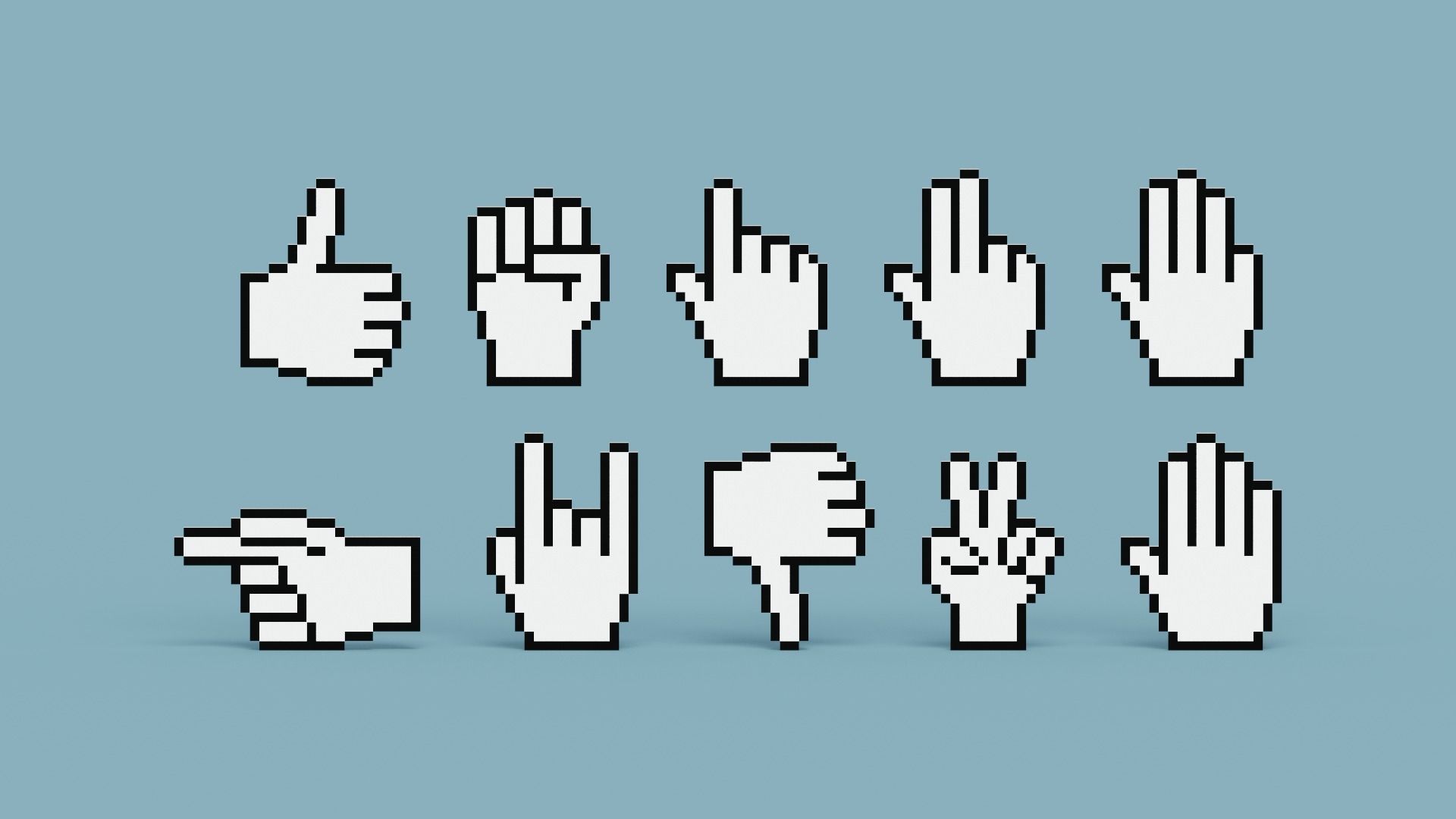 3D model Pixel Hand Icons VR / AR / low-poly | CGTrader