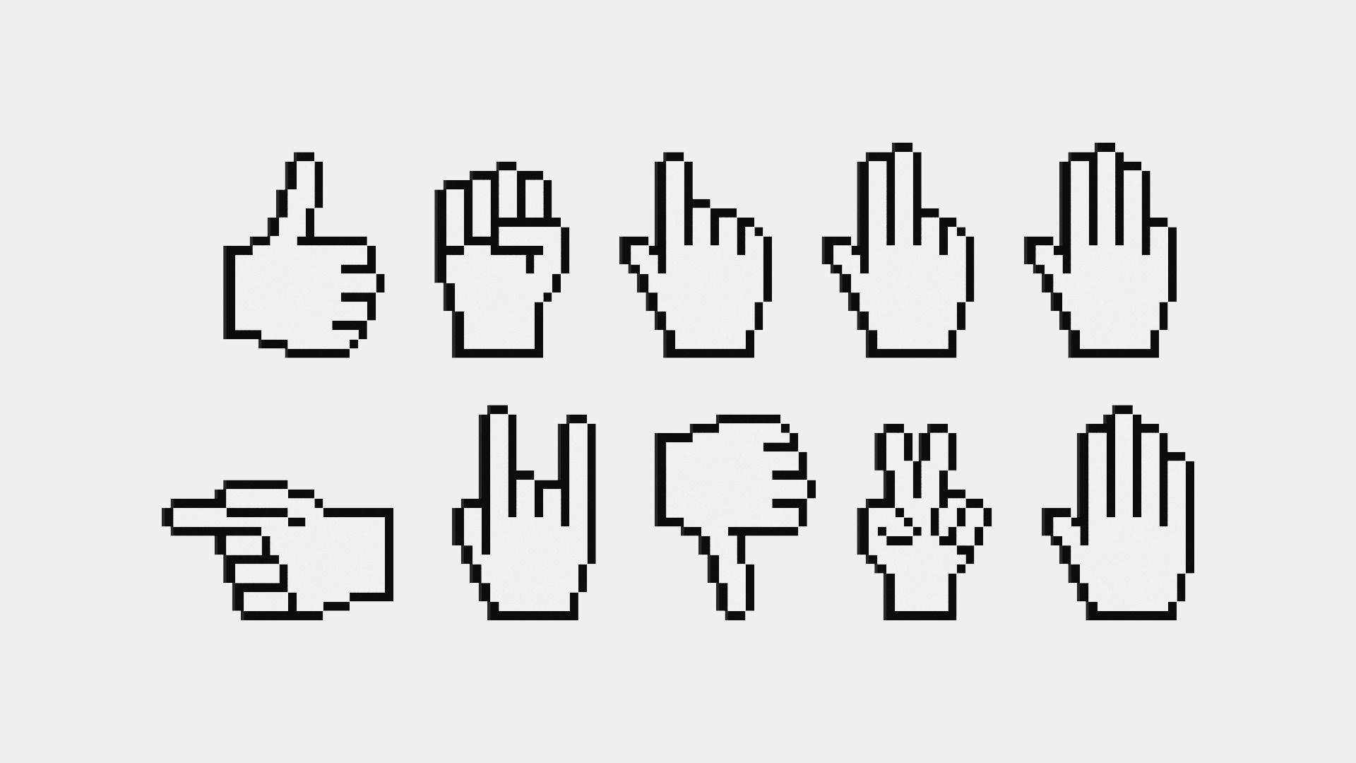 3D model Pixel Hand Icons VR / AR / low-poly | CGTrader