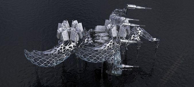 Dark Alien Hybrid base design Exterior 7 3D model | CGTrader