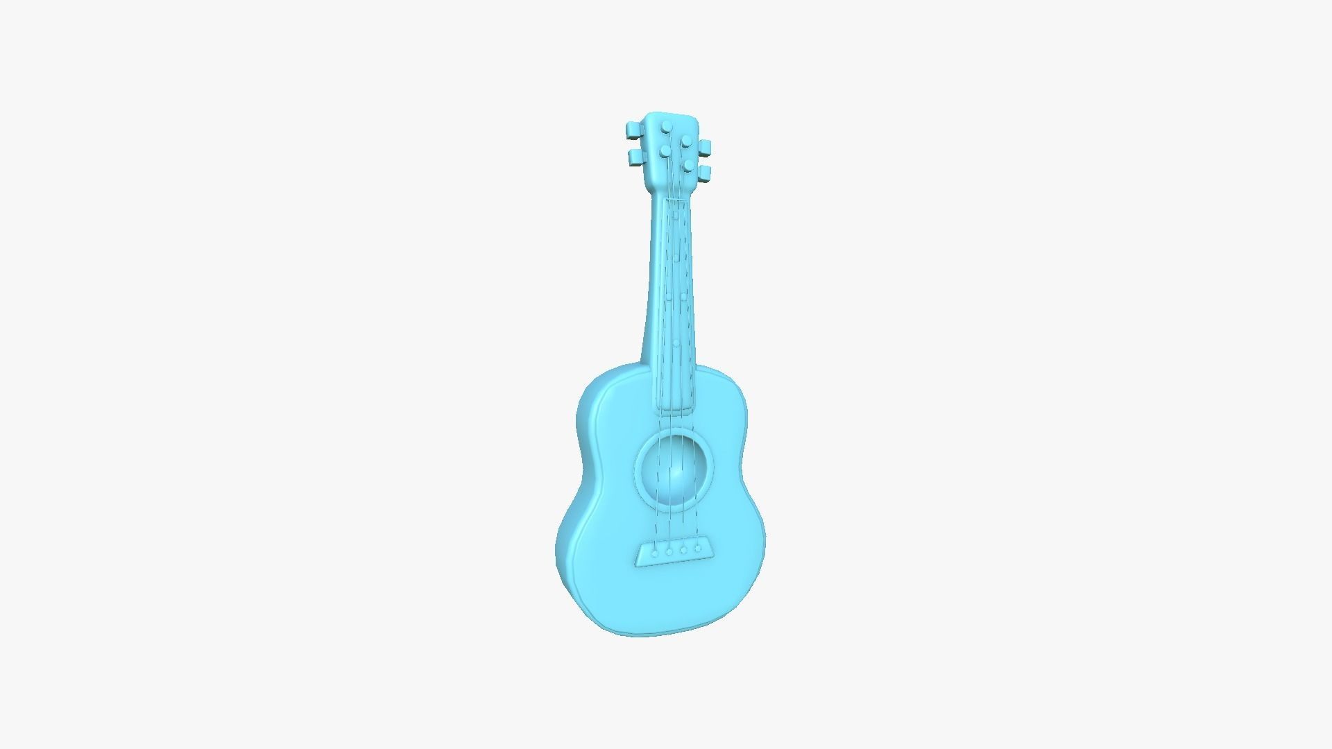 3D model Cartoon Mexican Guitar A07 White Blue - Music Instrument ...