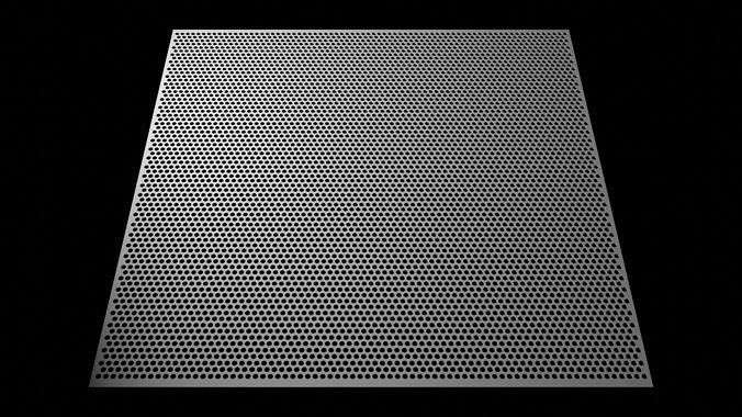 Perforated panel with 43 percent of opening 3D model | CGTrader