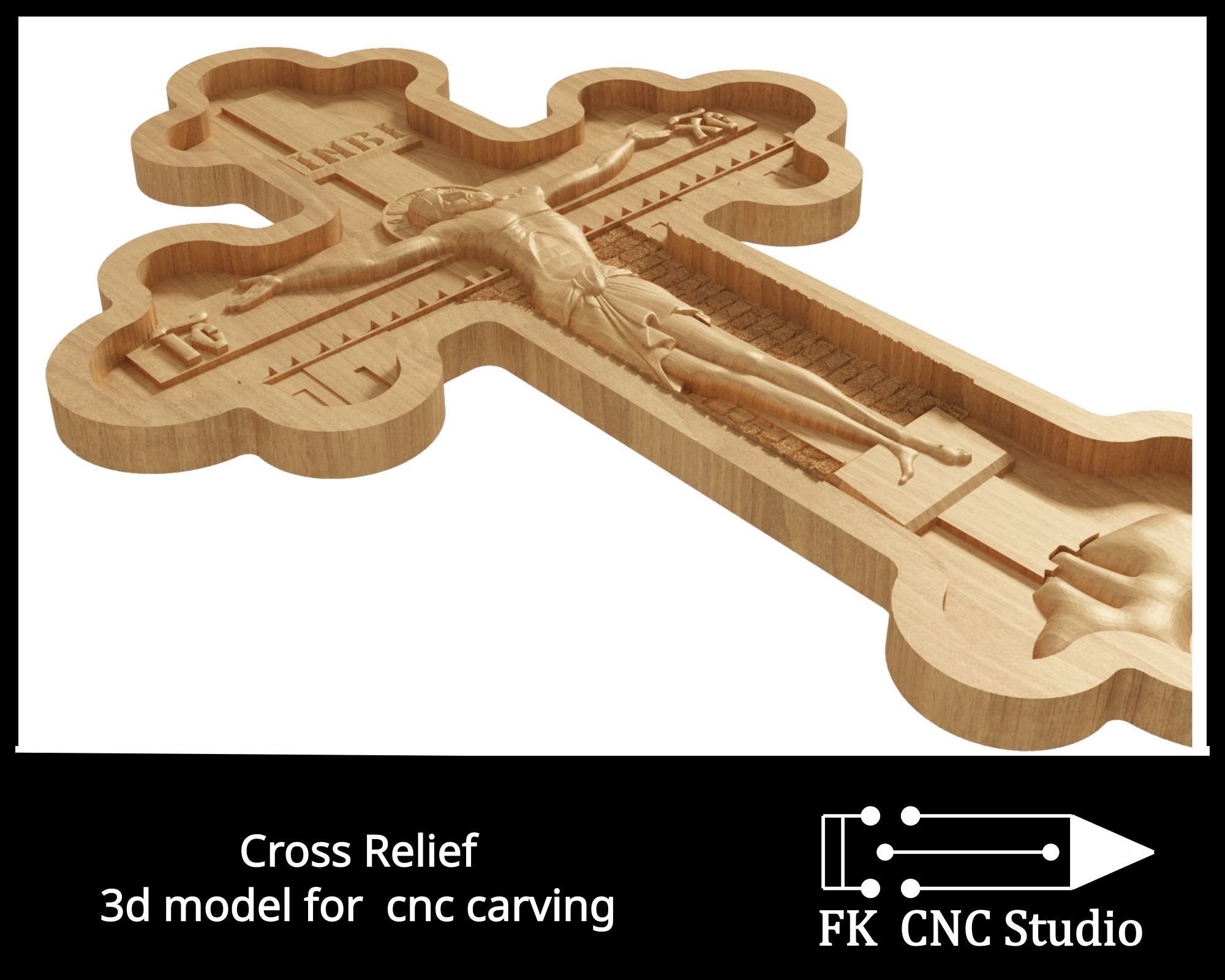 Cross stl file for cnc carving 3D model 3D printable | CGTrader