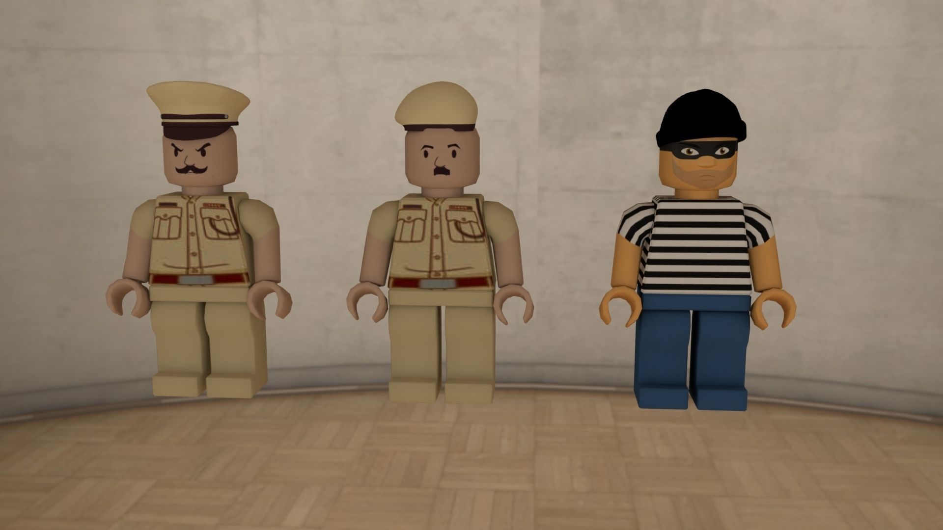 indian police constable and thief 3D model | CGTrader