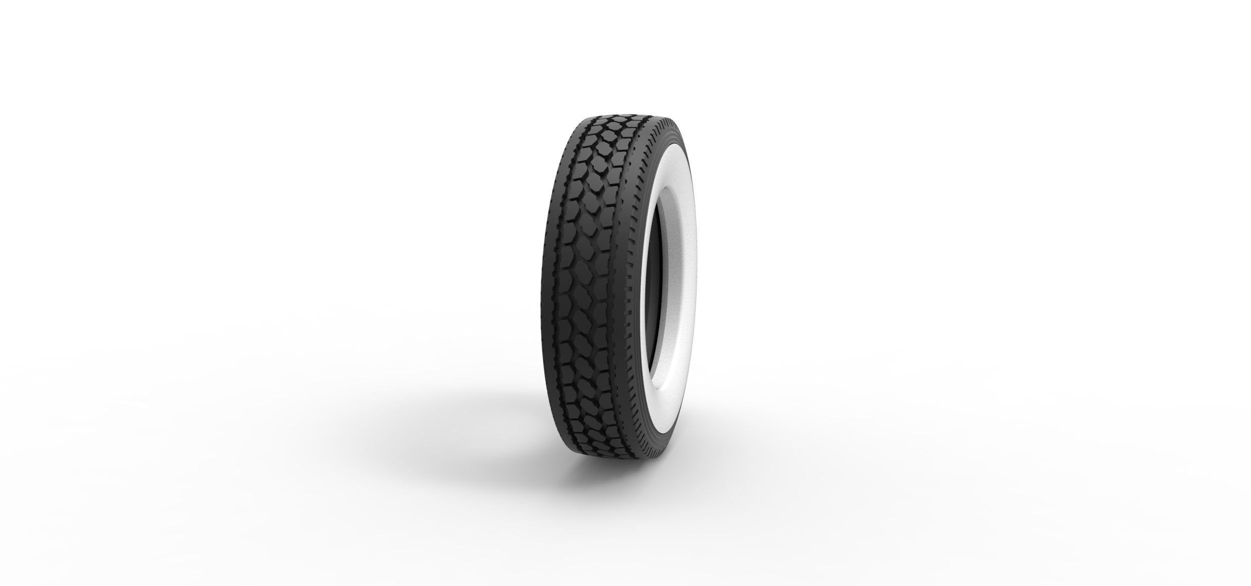 Diecast Semi Whitewall tire Scale 1 to 25 3D model 3D printable | CGTrader