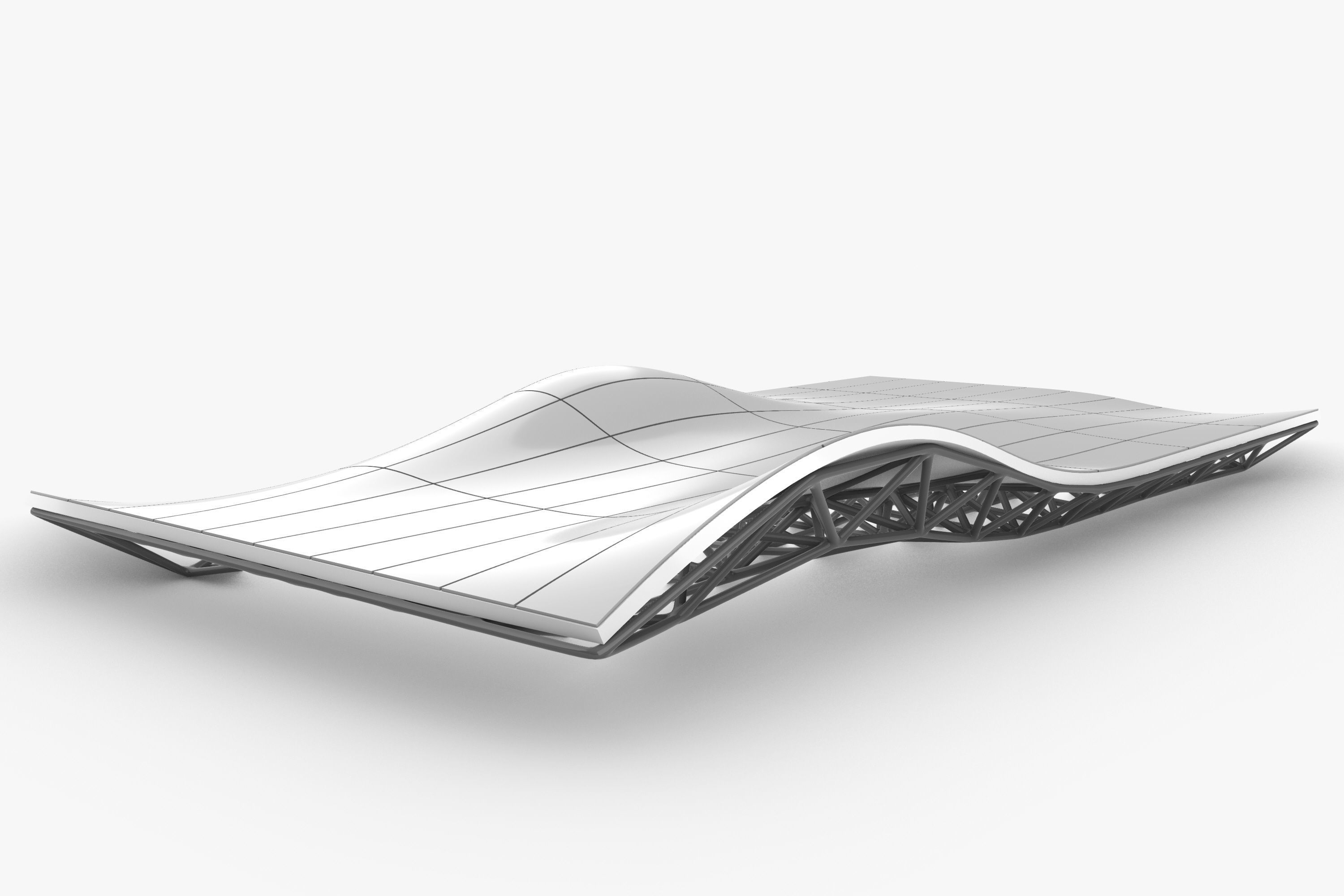 Wavy Space Truss Ceiling 3D model | CGTrader