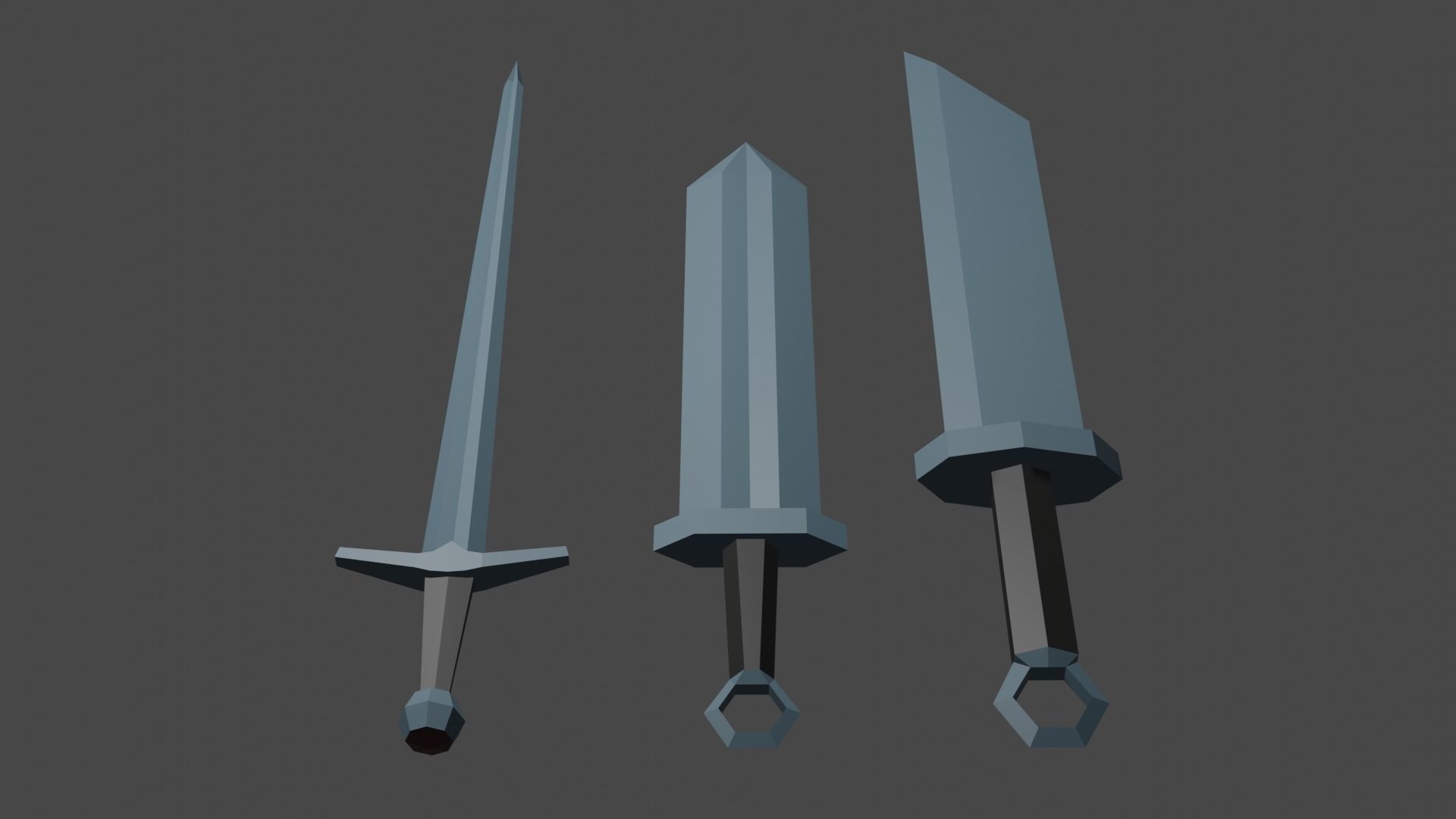 3D model Medieval Swords Low Poly VR / AR / low-poly | CGTrader