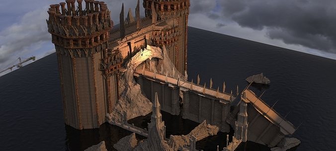 Celtic Castle mountain bridge 3 3D model | CGTrader