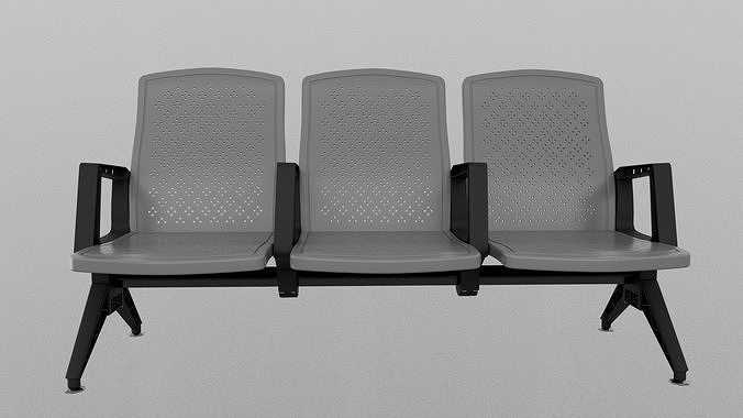 Three Seater Waiting Chair 3D model | CGTrader