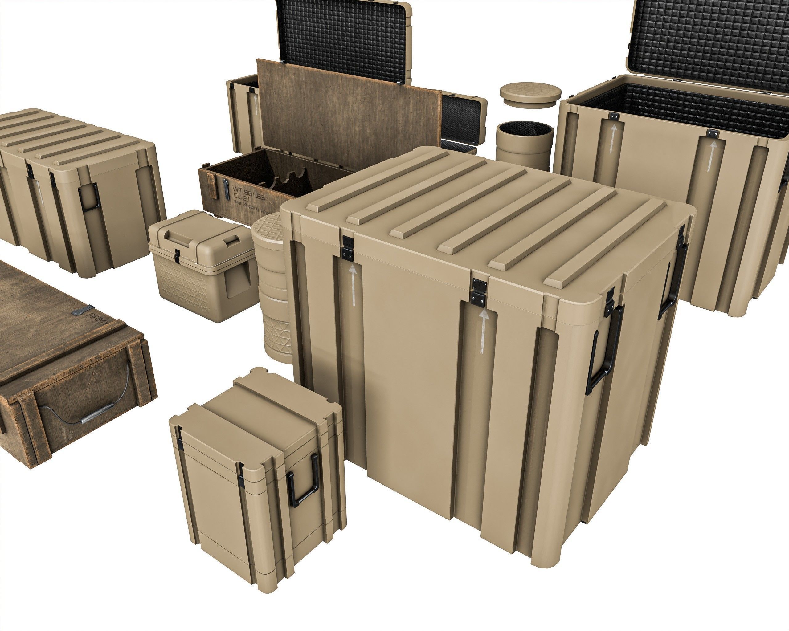 3D model Military Crate Package VR / AR / low-poly | CGTrader