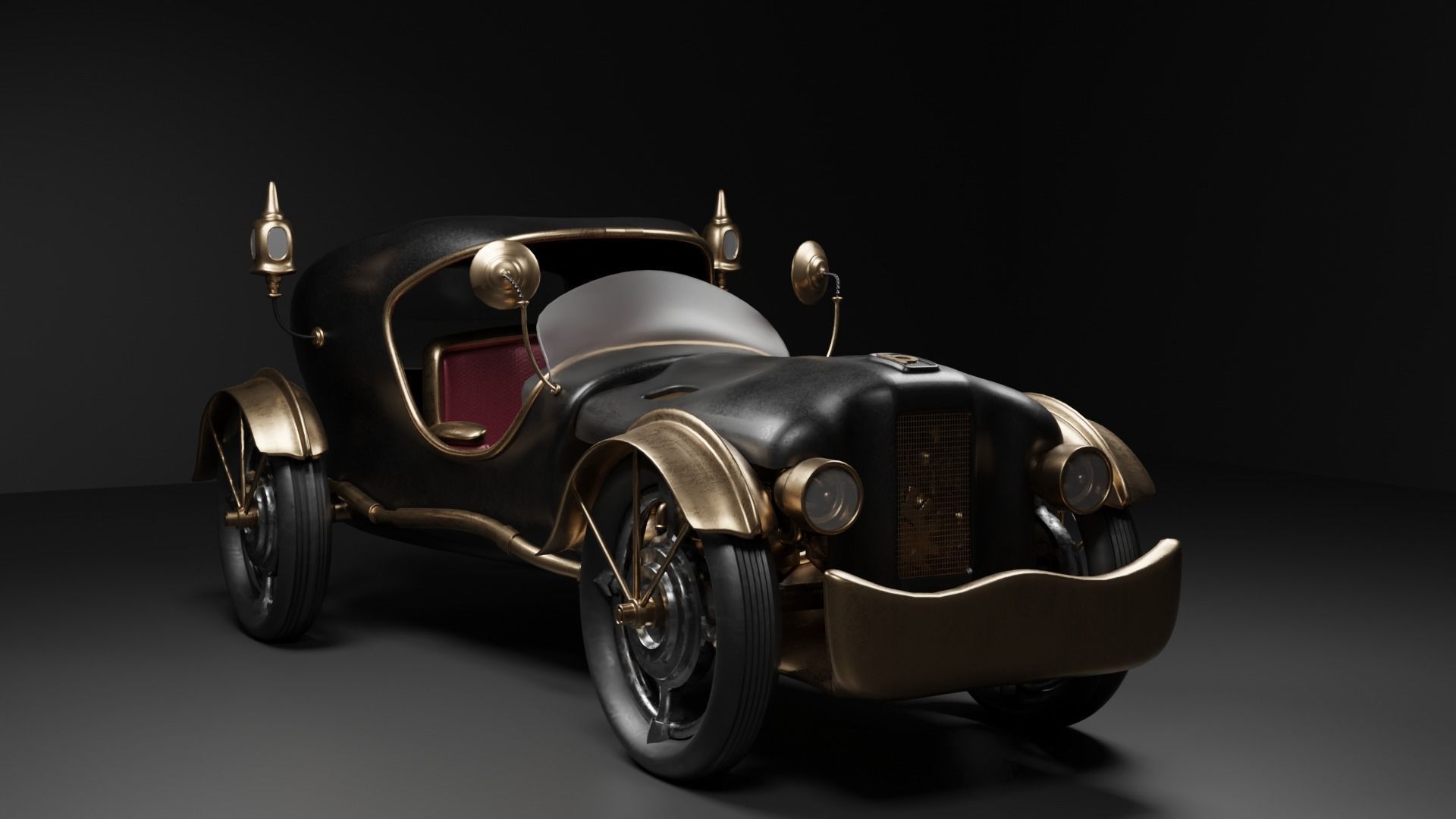 3D model Steam Punk Vintage Car Mid-poly VR / AR / low-poly | CGTrader