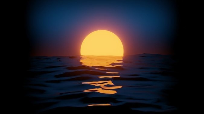 Retro sun 3D model animated | CGTrader