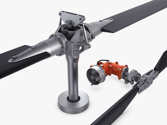 Helicopter Rotor System v 1 3D model | CGTrader