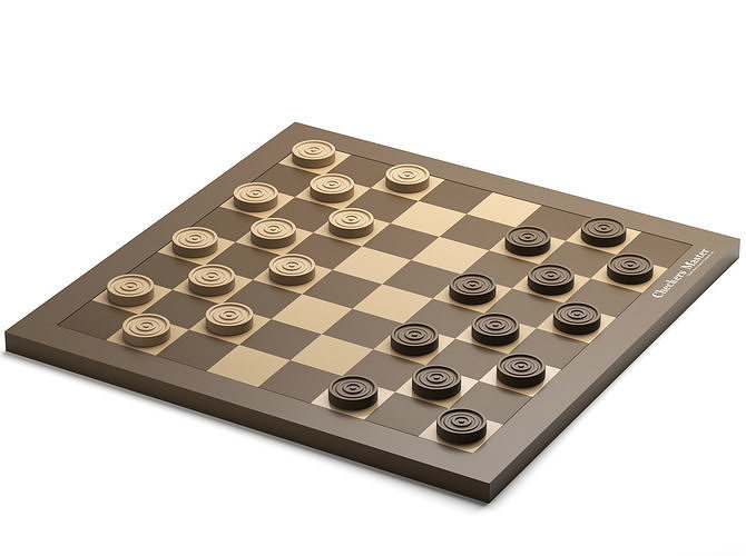 Checkers Set chess board with pieces 3D model | CGTrader
