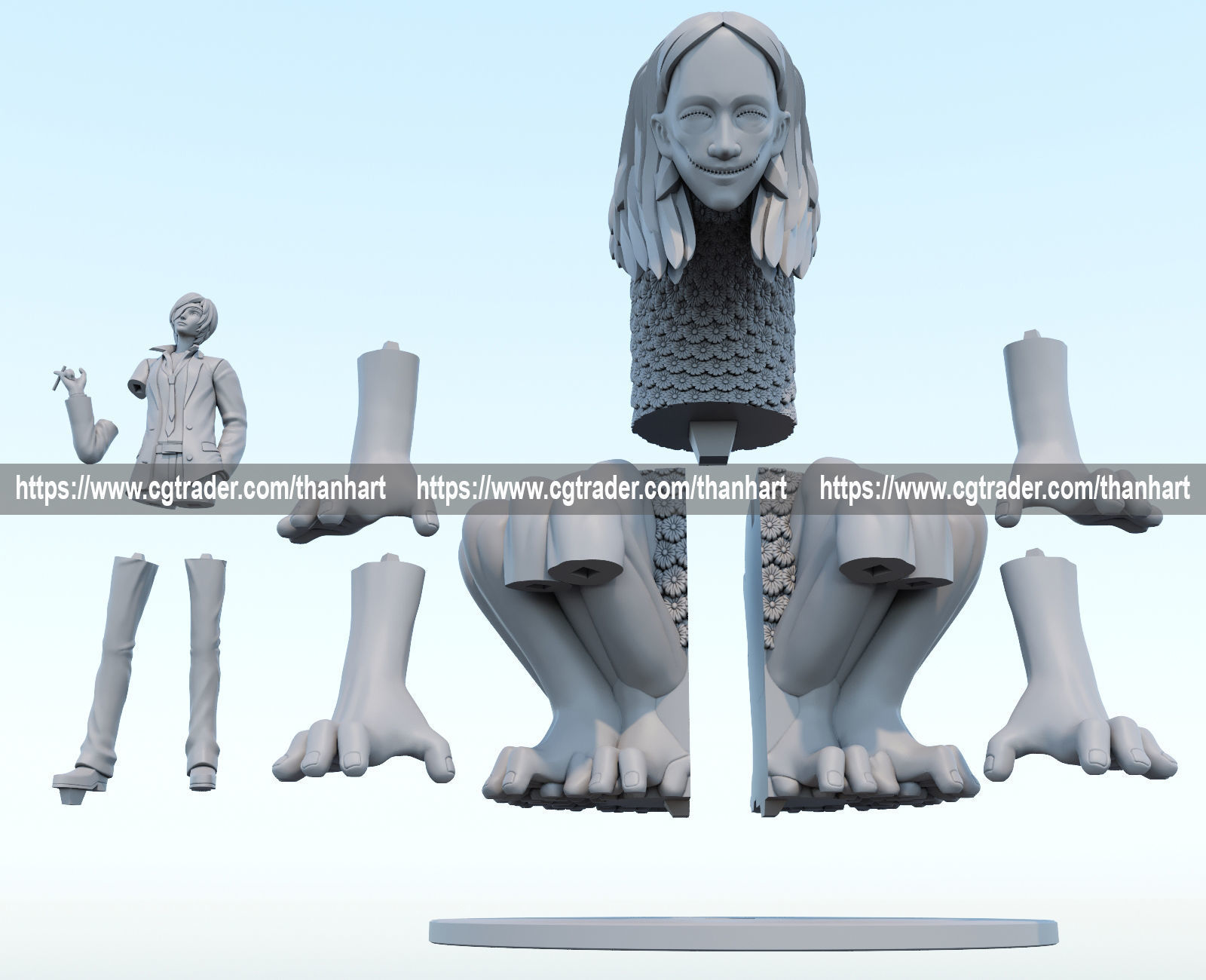 himeno and ghost devil 3d print model from chainsawman 3D model 3D ...