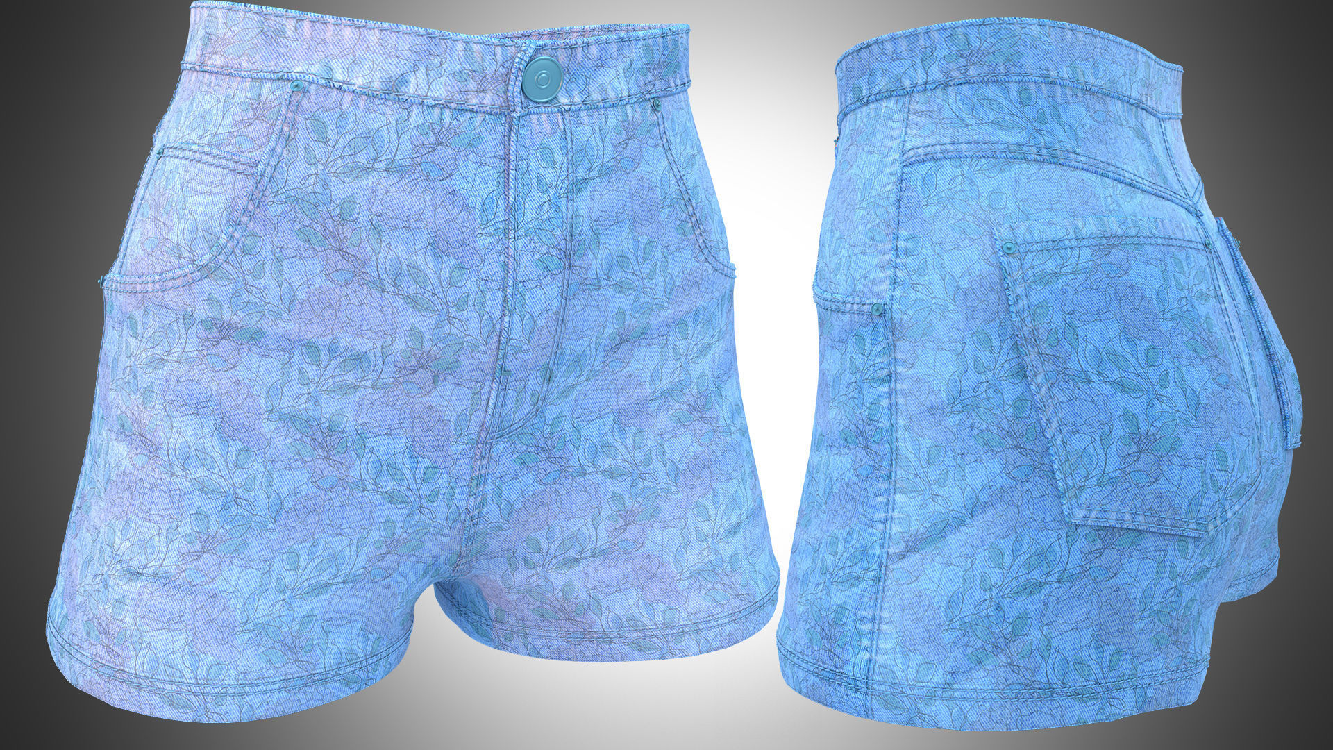 Denim Shorts Fitted to Gen8 Body Mesh 3D model | CGTrader