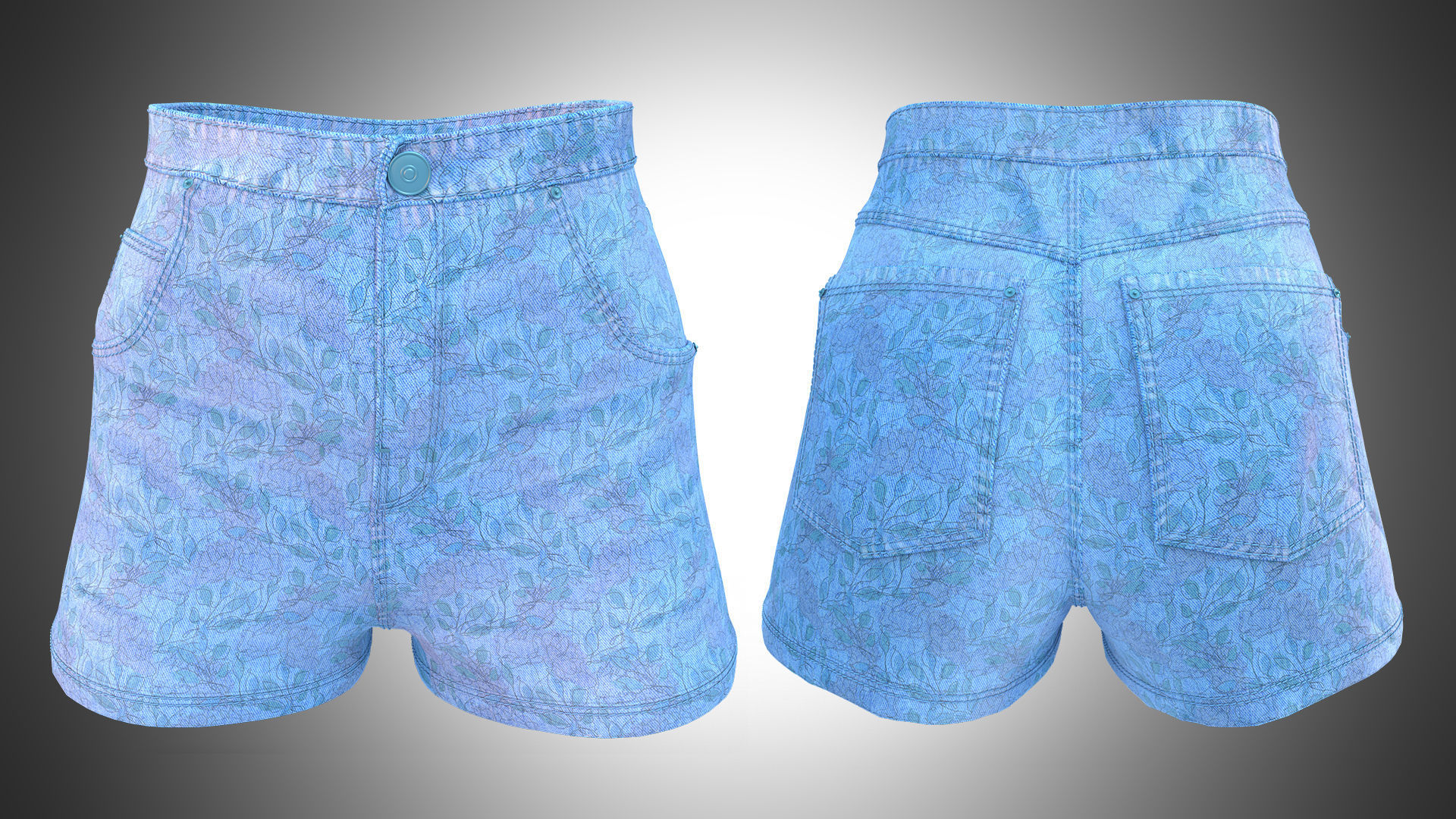 Denim Shorts Fitted to Gen8 Body Mesh 3D model | CGTrader