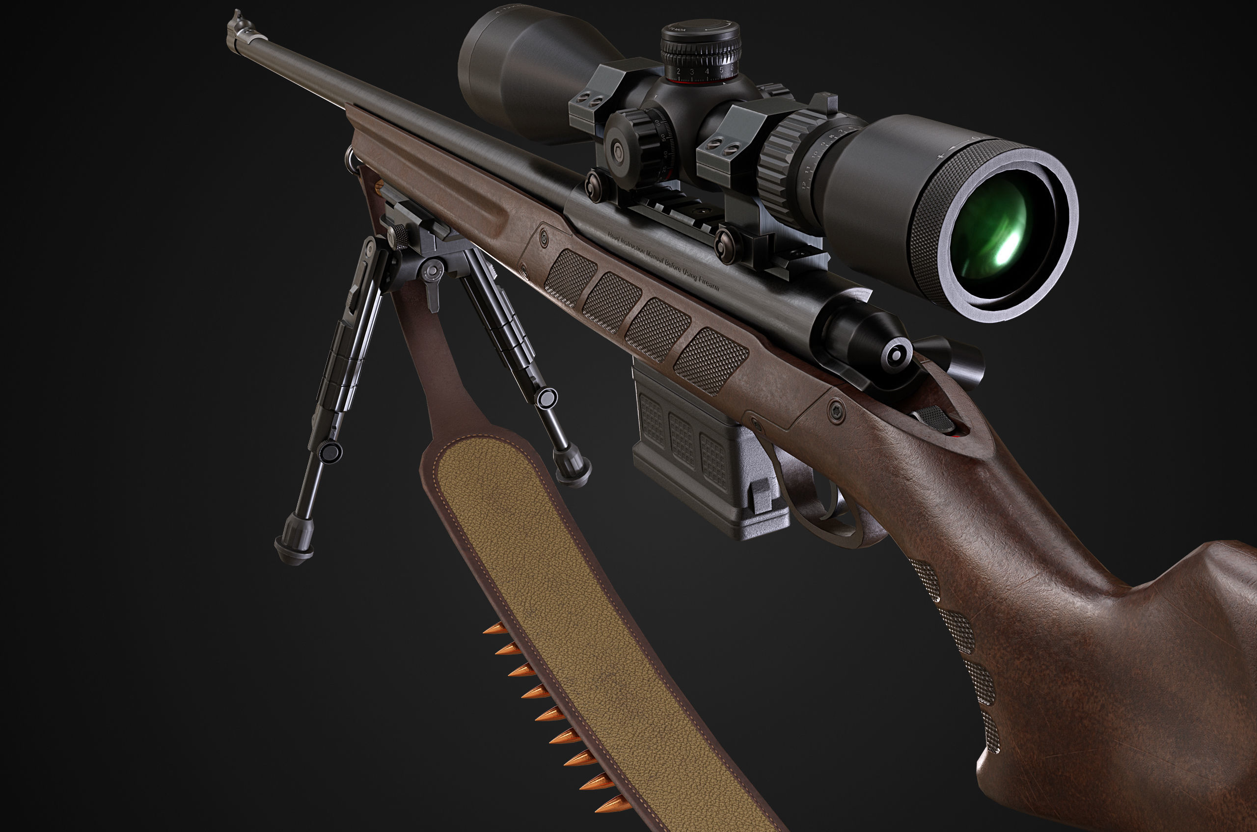 3D model Hunting Rifle GameReady v2 VR / AR / low-poly | CGTrader