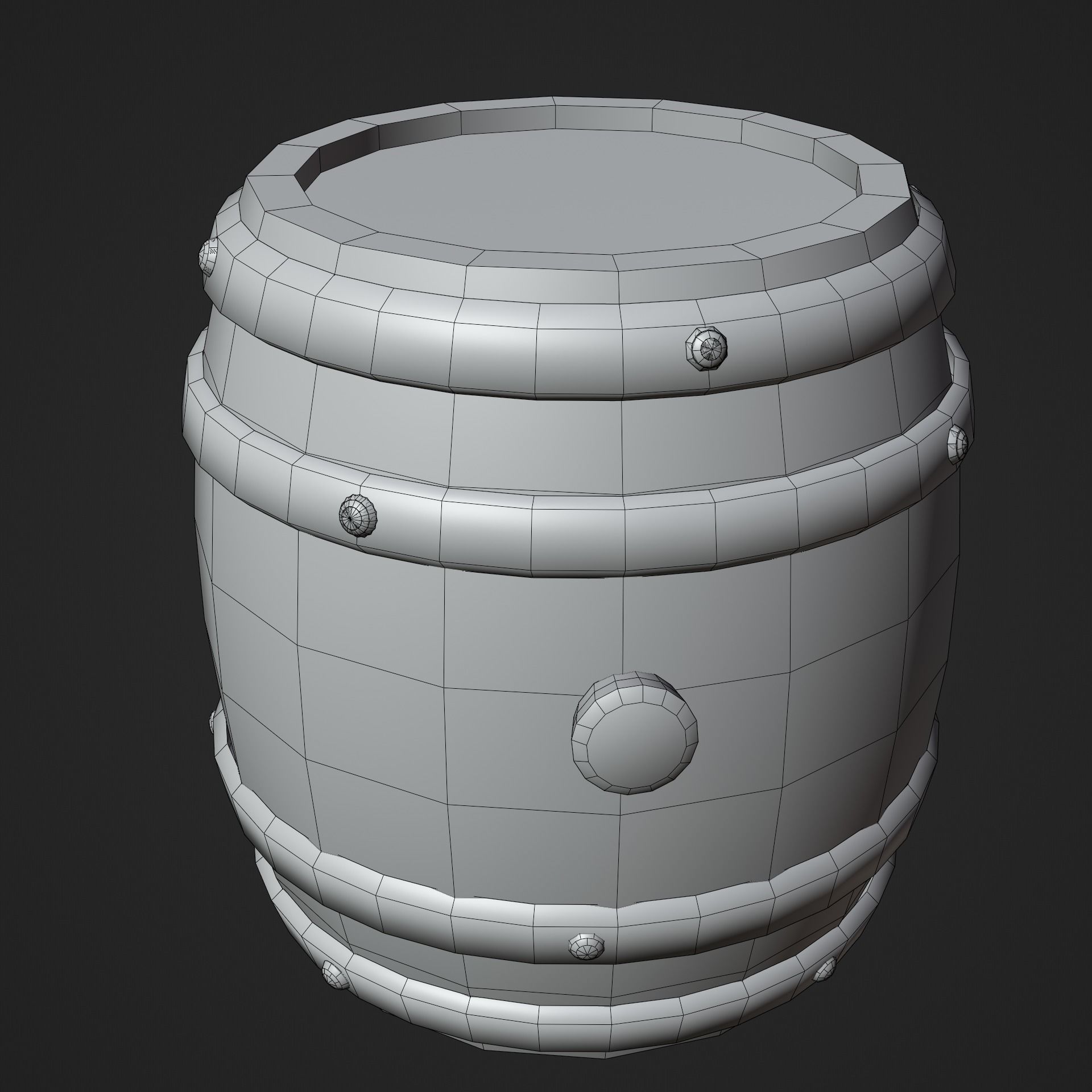 3D model Wooden Barrel Game Ready PBR Textures Low Poly 3D model VR ...