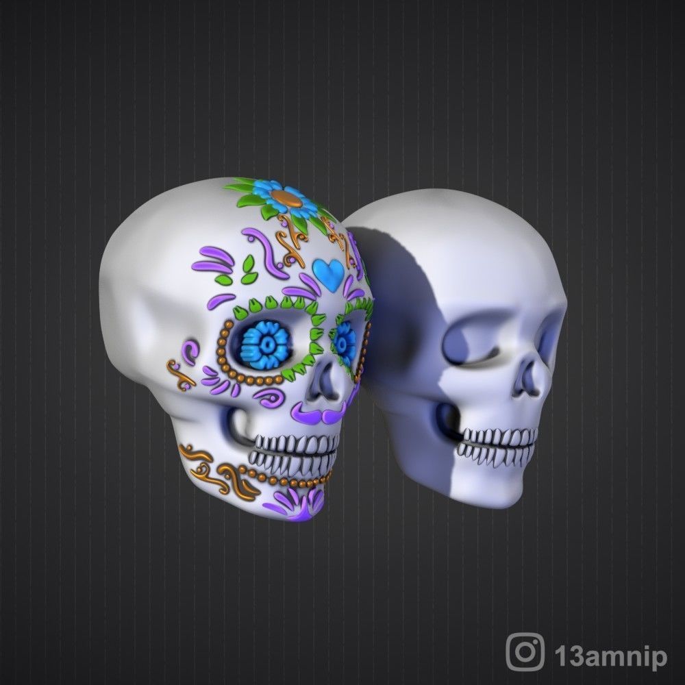 Mexican skull Calavera 3D model 3D printable | CGTrader