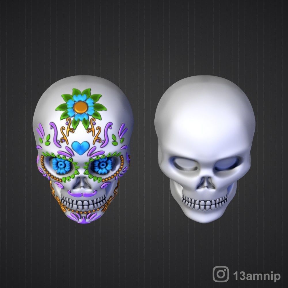 Mexican skull Calavera 3D model 3D printable | CGTrader