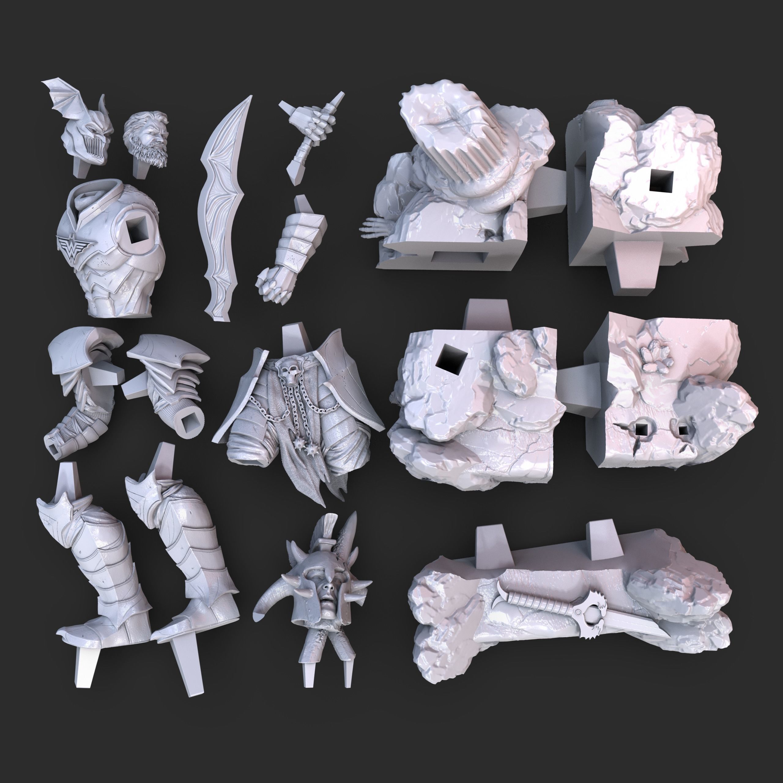 MERCILESS statue of knight holding sword 3D model 3D printable | CGTrader
