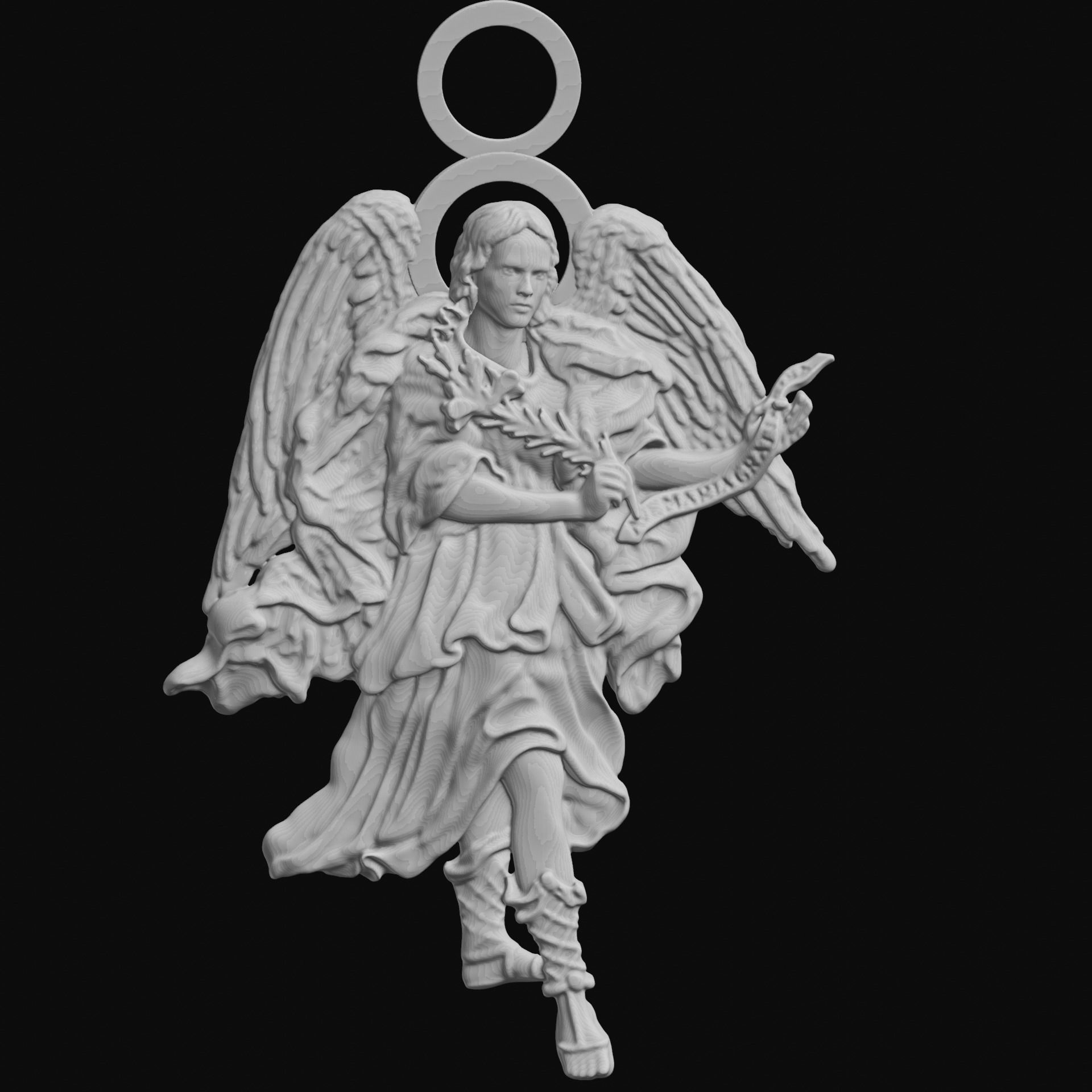 Archangel Gabriel Pendant 3D model 3D printable | CGTrader