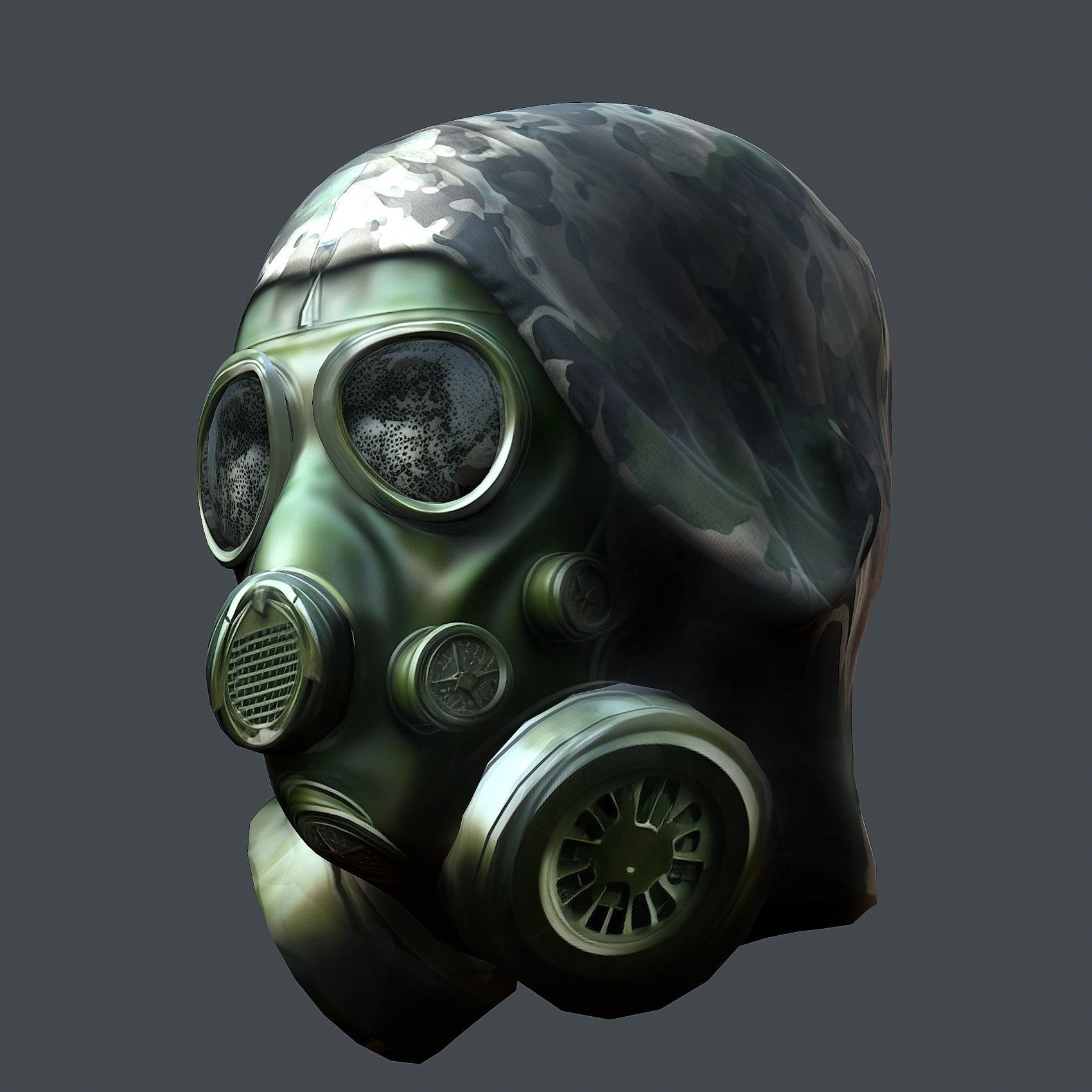 3D model Gas mask helmet 3d model military combat Low-poly VR / AR ...