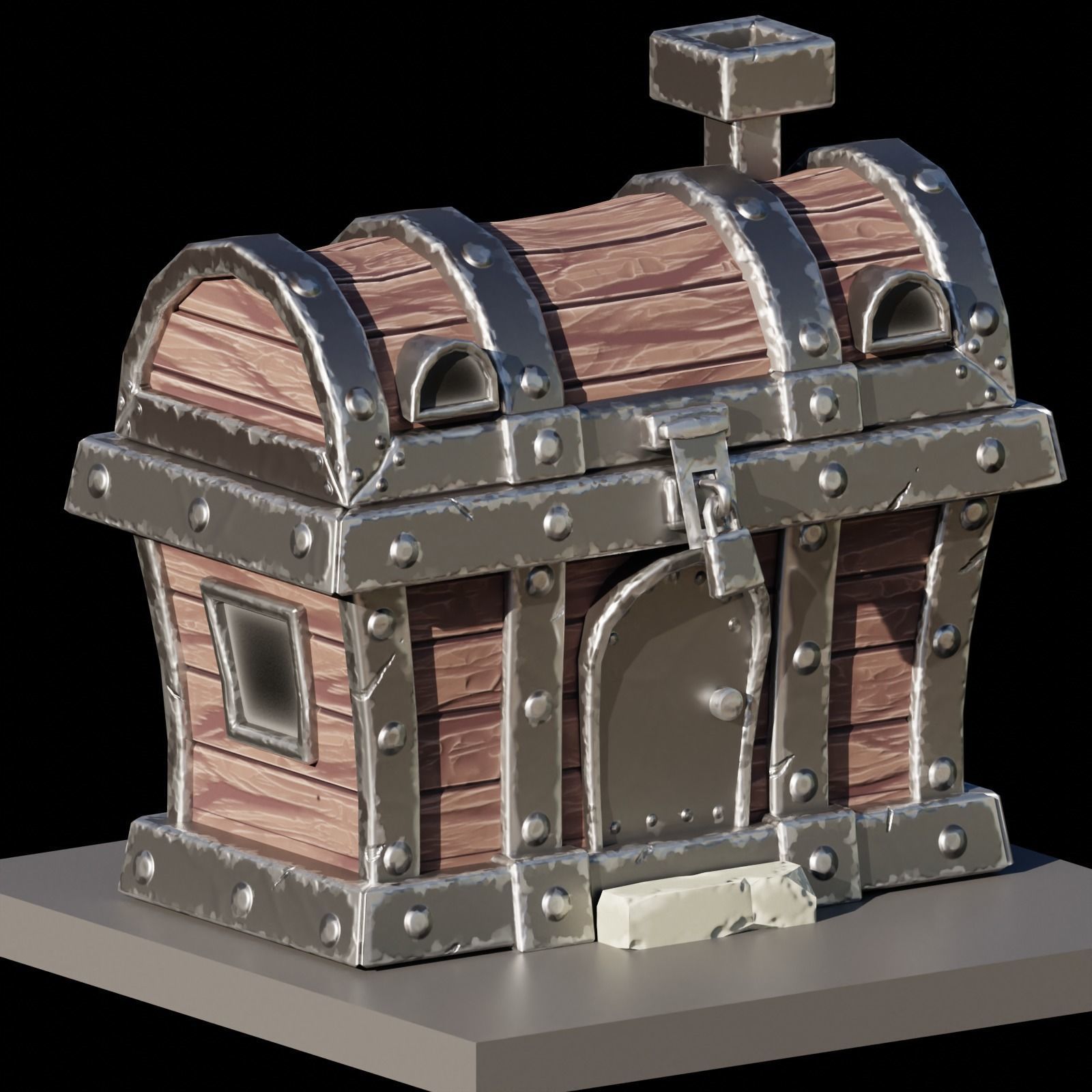 3D model Stylized chest house VR / AR / low-poly | CGTrader