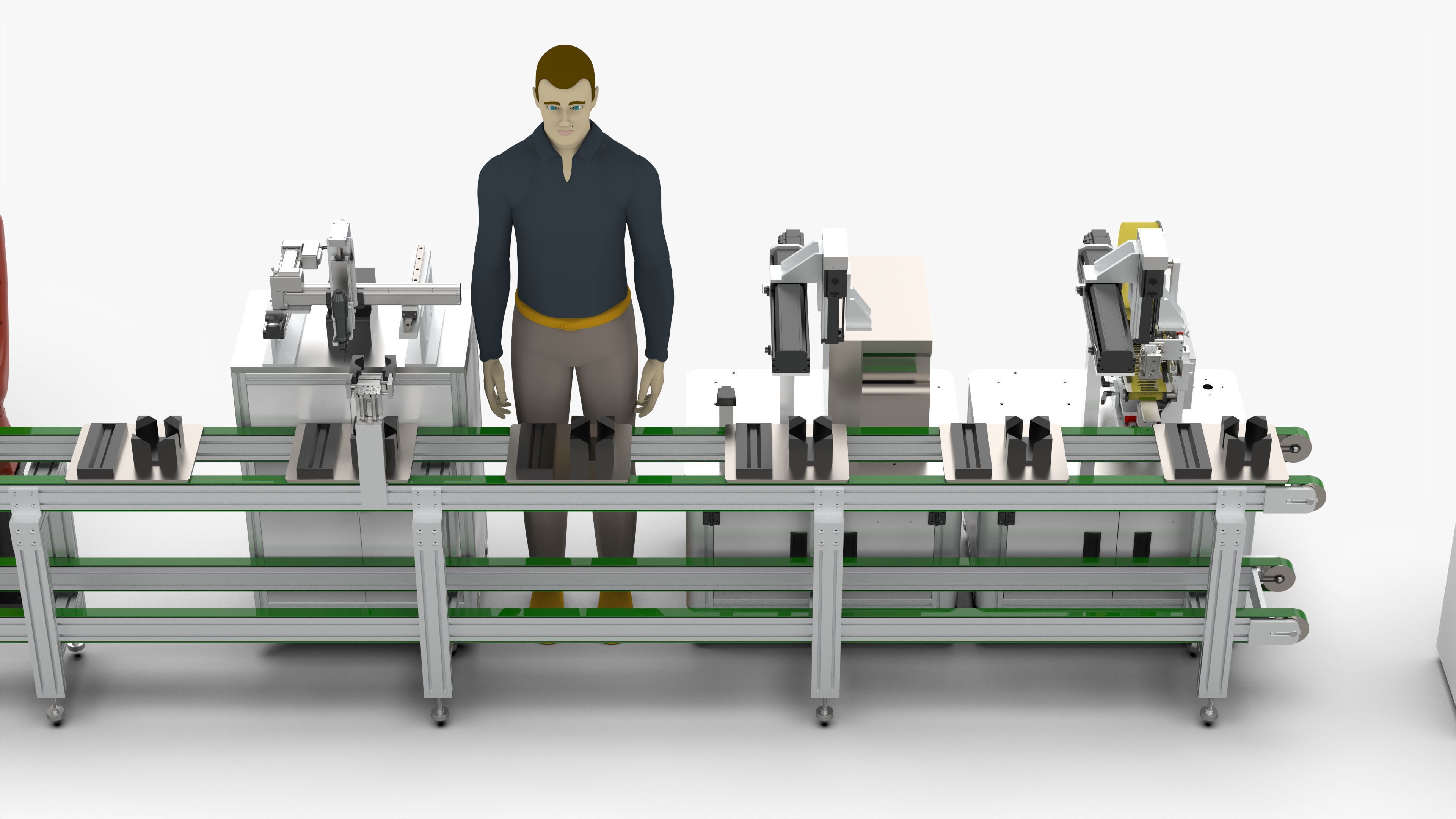 Shell Automatic Locking Labeling Line 3D model | CGTrader