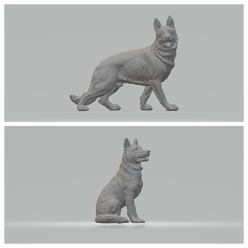 German Shepherd 3D model 3D printable | CGTrader