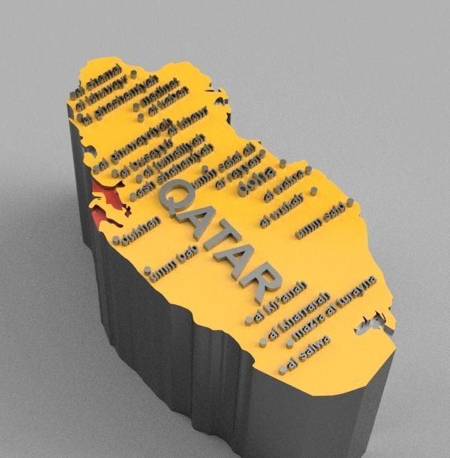 qatar map 3D model 3D printable | CGTrader