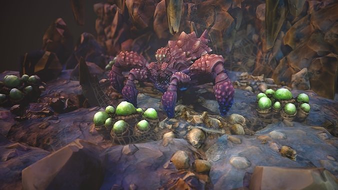 3D model Spider nest asset VR / AR / low-poly | CGTrader