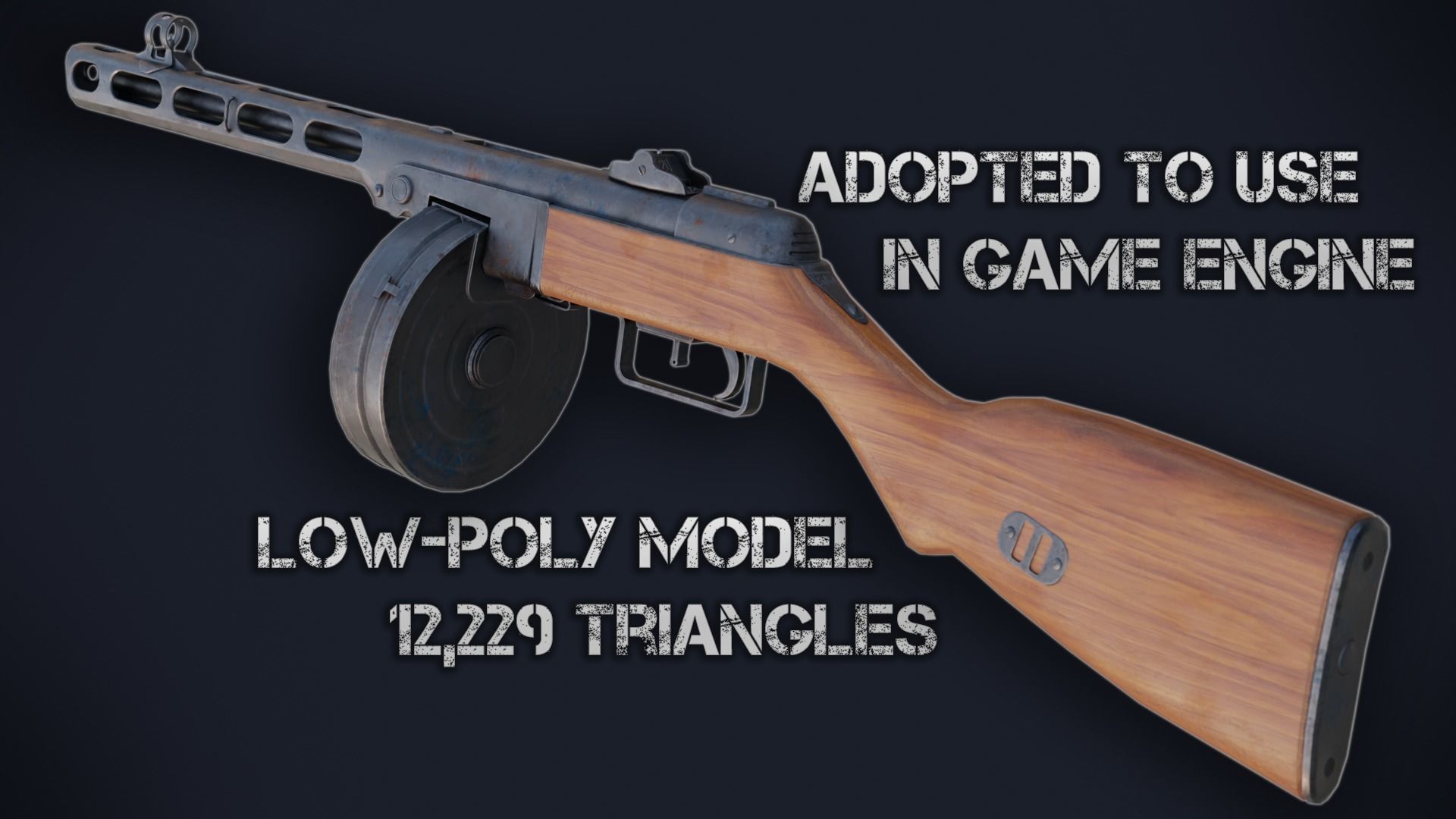 3D model PPSH Submachine Gun VR / AR / low-poly | CGTrader