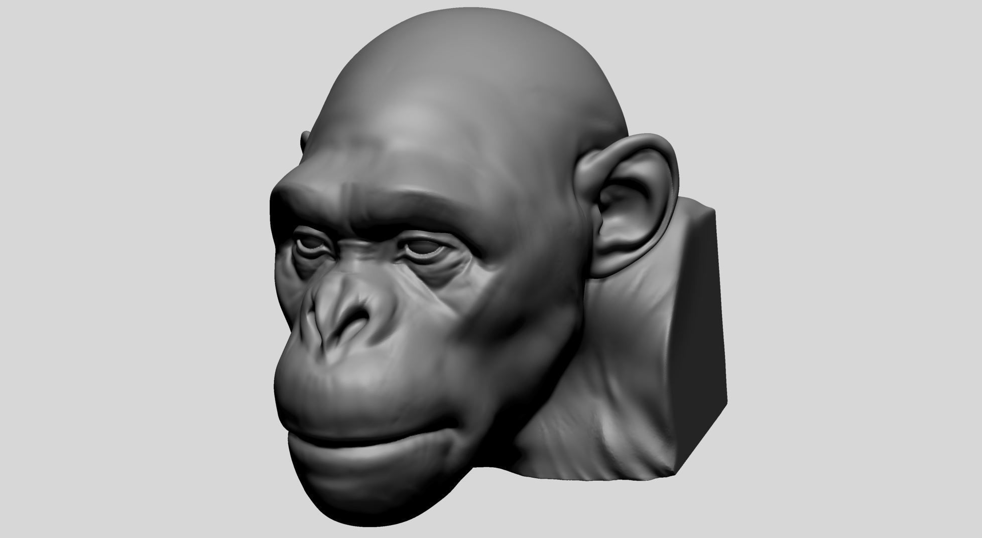 Chimp Head Printable 3D model 3D printable | CGTrader
