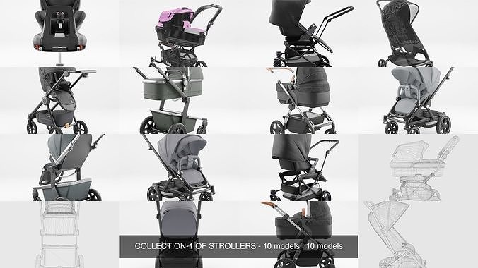 COLLECTION-1 OF STROLLERS - 10 models VR / AR / low-poly | CGTrader