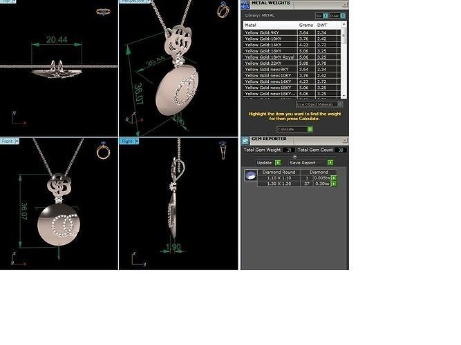 PENDANT B63 3D model 3D printable | CGTrader