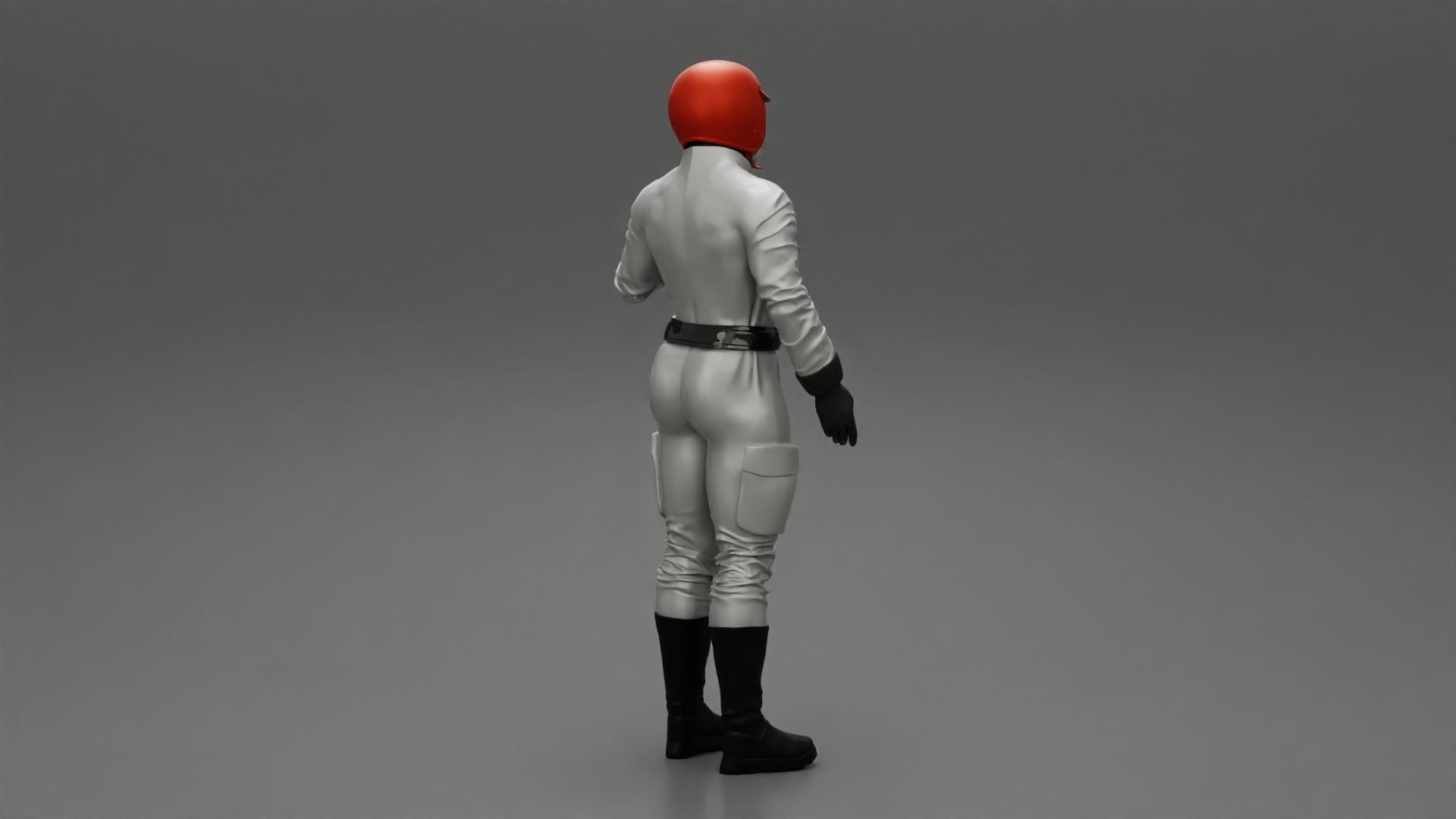 Drag Racing driver standing in a gas mask 3D model 3D printable | CGTrader