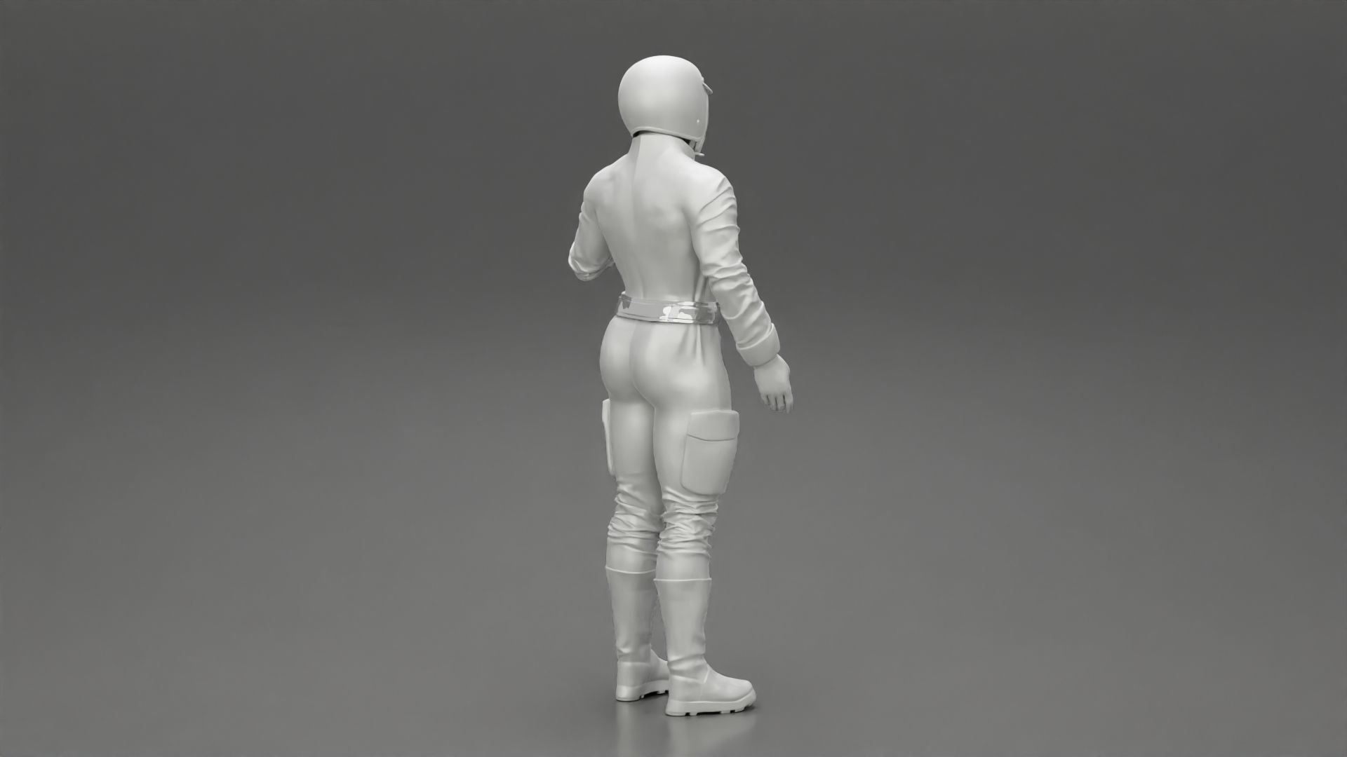 Drag Racing driver standing in a gas mask 3D model 3D printable | CGTrader