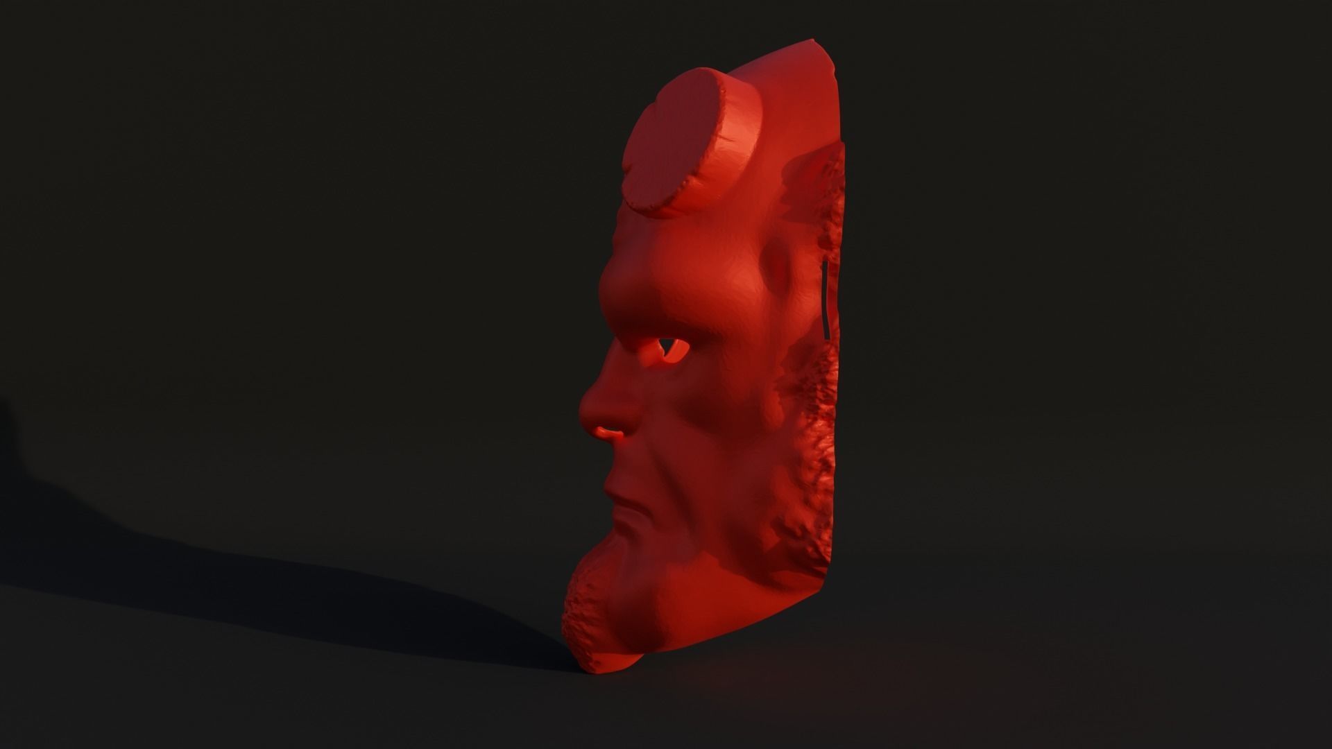 Hellboy Cosplay Face Mask 3D model 3D printable | CGTrader