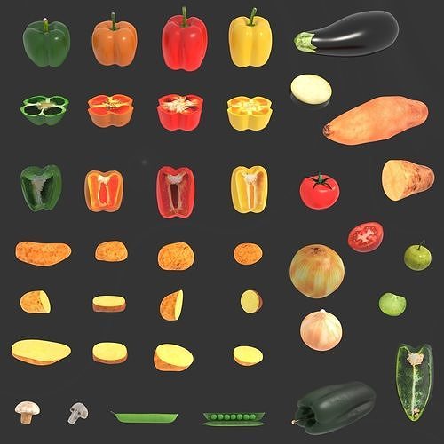 Vegetables set 2 3D model | CGTrader