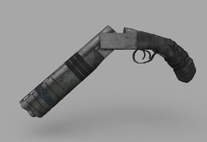 double-barreled homemade sawn-off shotgun free VR / AR / low-poly 3D model | CGTrader