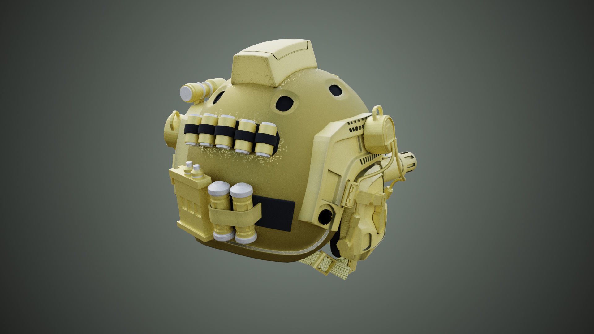 3D model Military Combat helmet with headset and goggles VR / AR / low ...